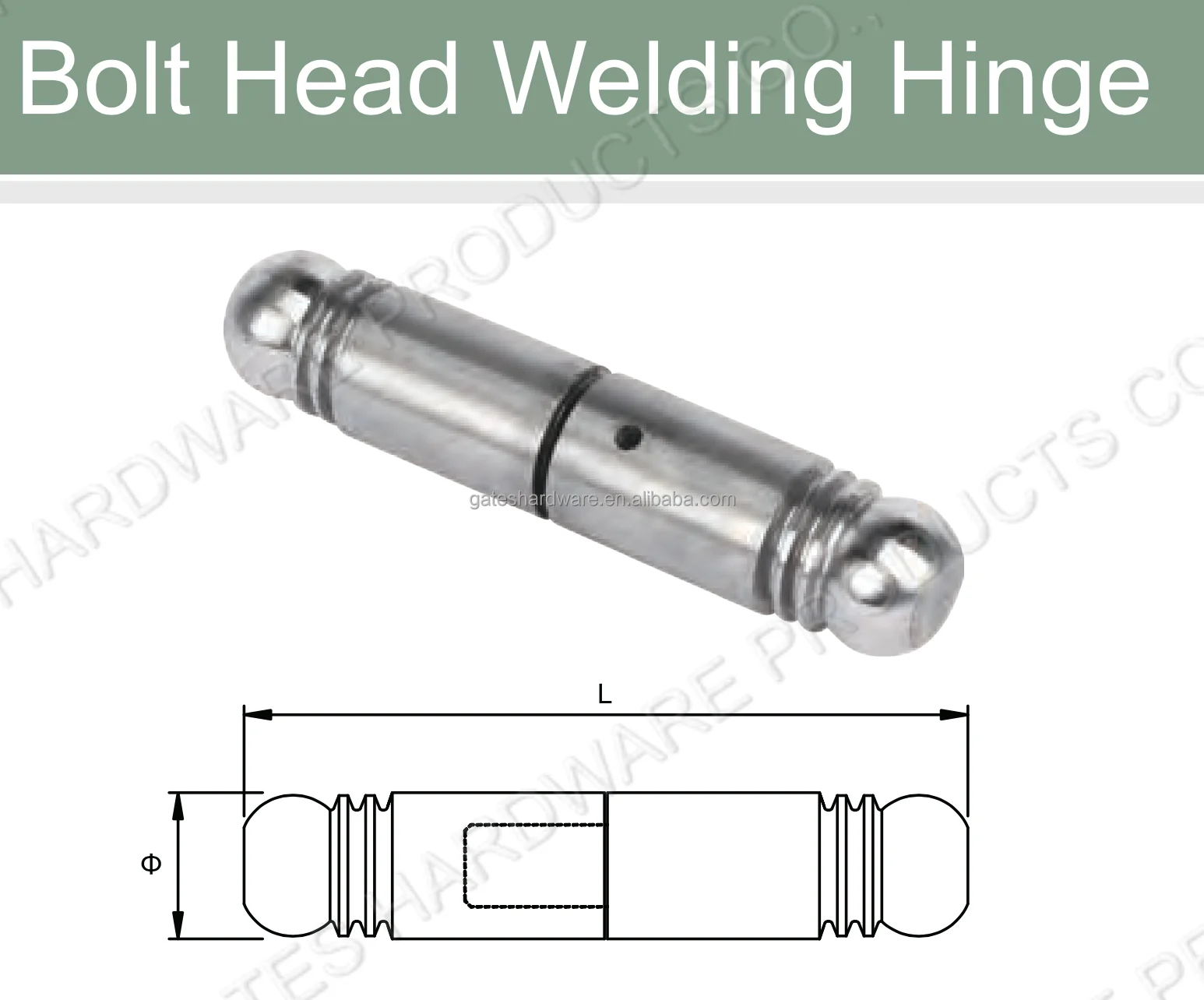Round Bolt Head Welding Cylindric Bullet Hinge For Swing Gate - Buy ...