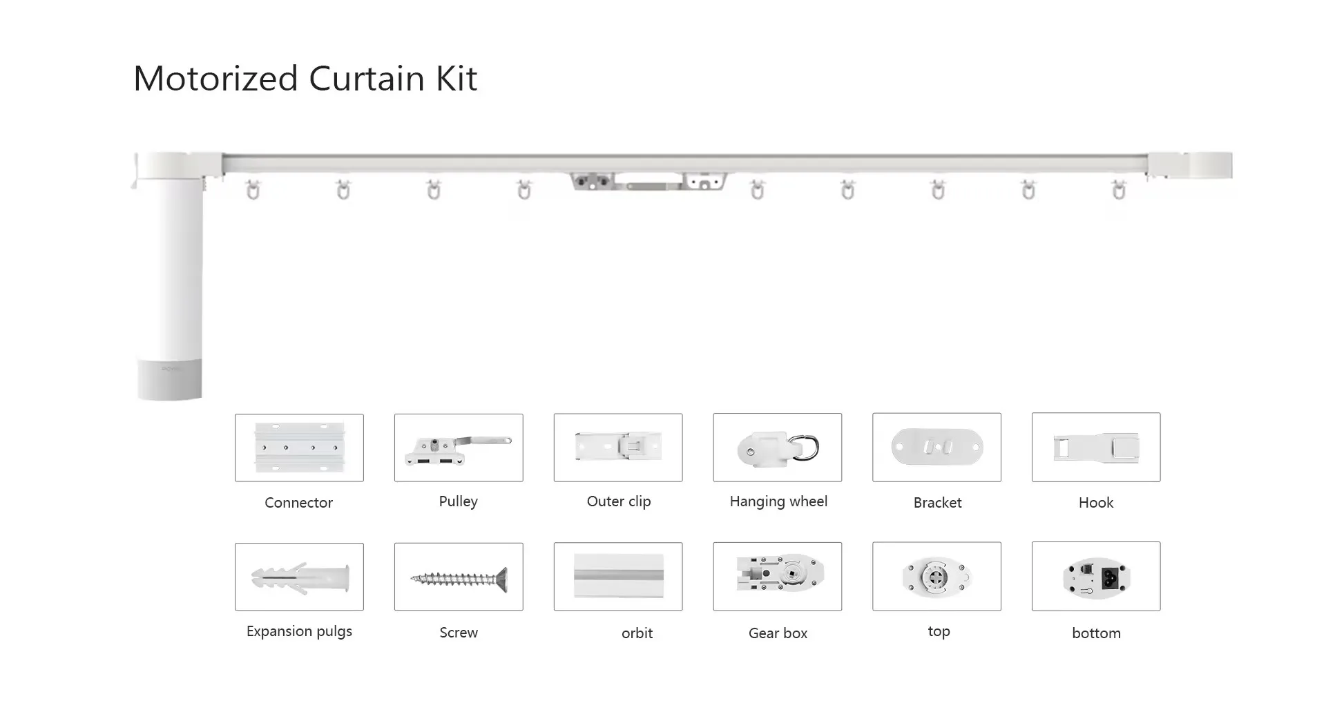 Poyal Motorized Smart Motor Double Ceiling Electric Curtain Track ...