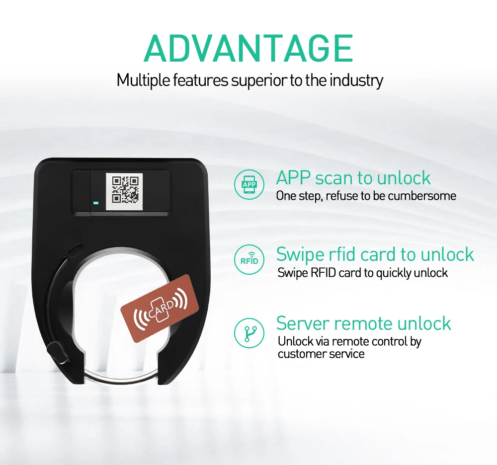 Omni Public Ride System Solution Horseshoe Automatic Sharing Electric Bike Lock Rfid Nfc Smart ...