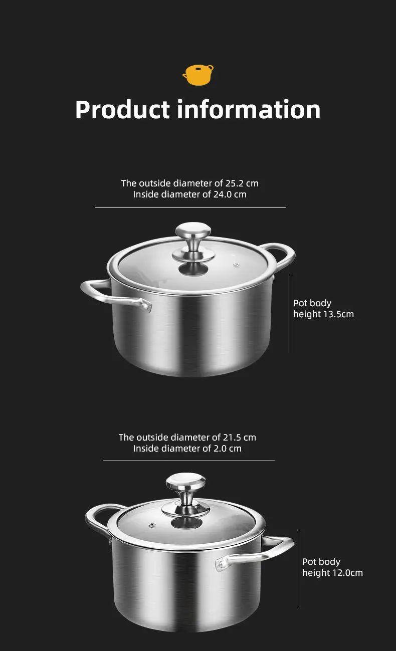 Food Grade Cookware Sets Compound Stainless Steel 3 Pics Kitchen ...