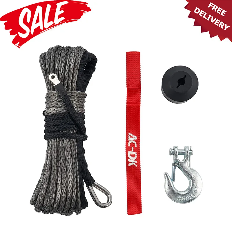 Double Braid Synthetic Winch Rope Kits Atv Winch Line Cable Nylon Rope ...
