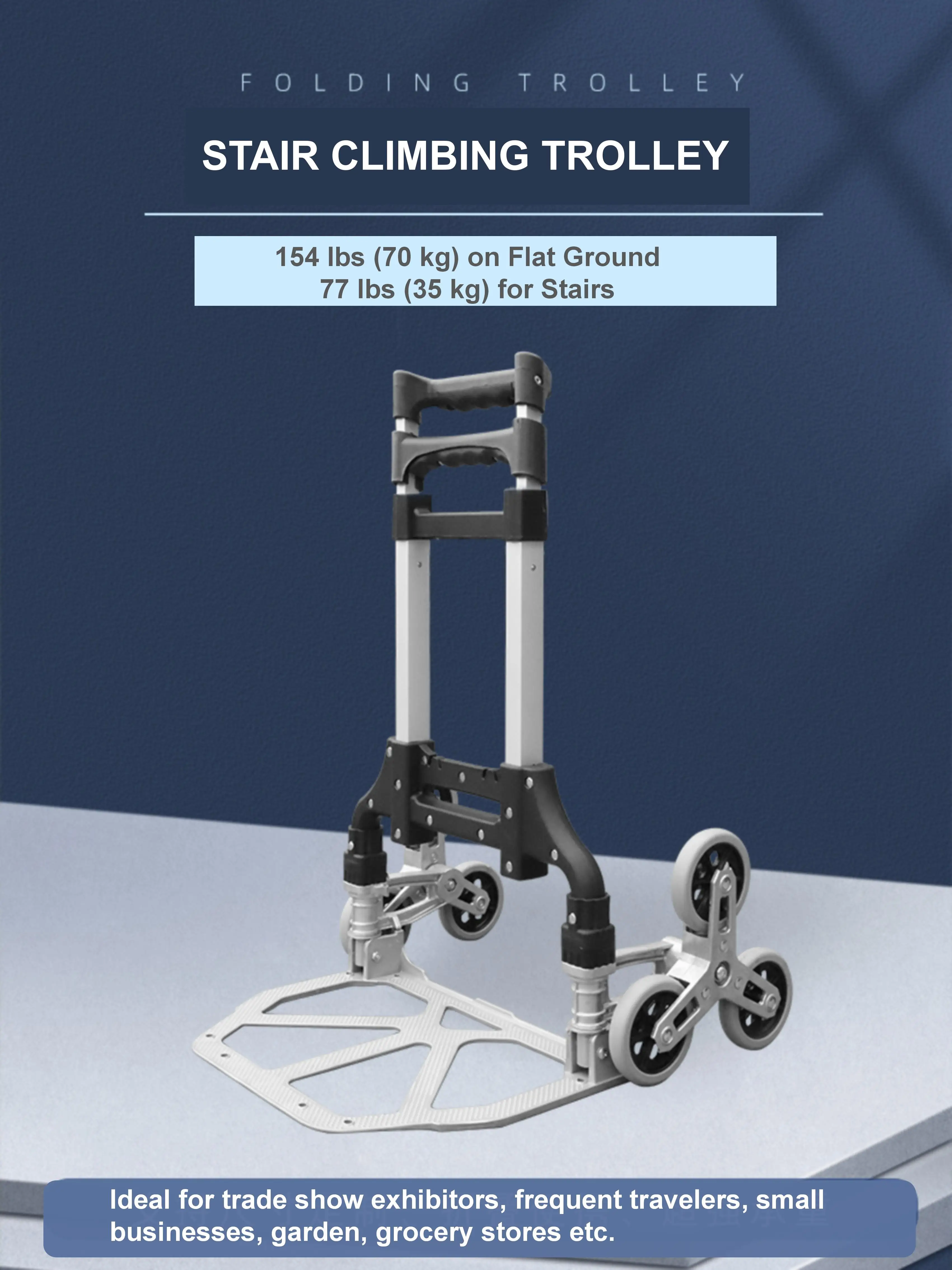 Aluminium Two Tri Wheels Hand Trolley Dolly Cart Foldable Platform ...