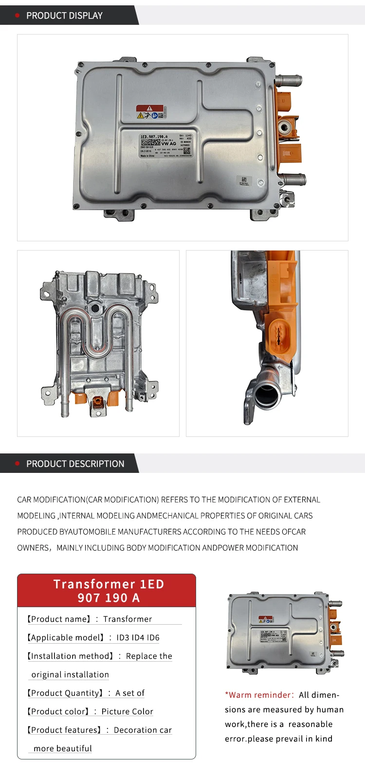 Suitable For Automotive Transformer 1ed 907 190 A Id3,Id4,Id6 - Buy ...