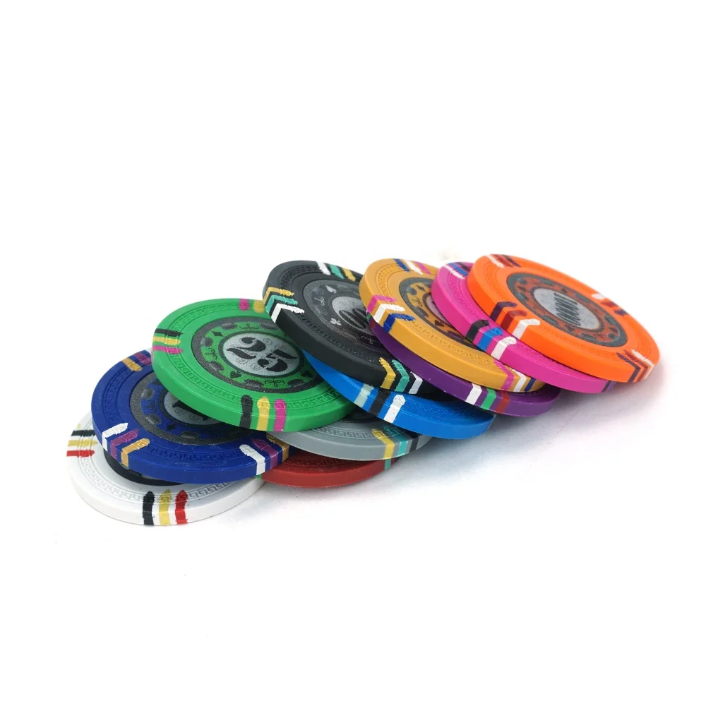 12 Stripe Clay Poker Chips - Casino Grade Game Essentials