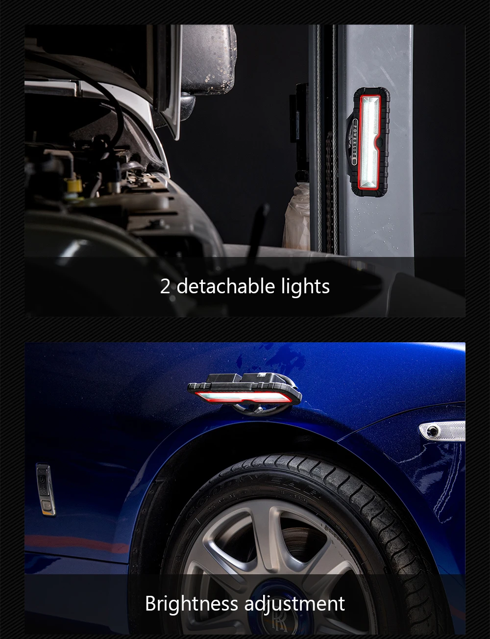 10W+10W LED under Bonnet Work Light - Rechargeable Car Repair Light