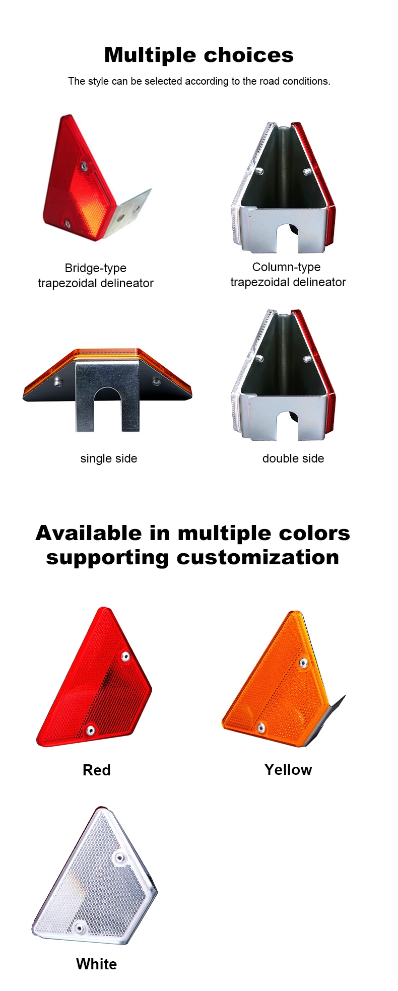 Traffic Safety Highway Driveway Guardrail Reflective Warning Trapezoid ...