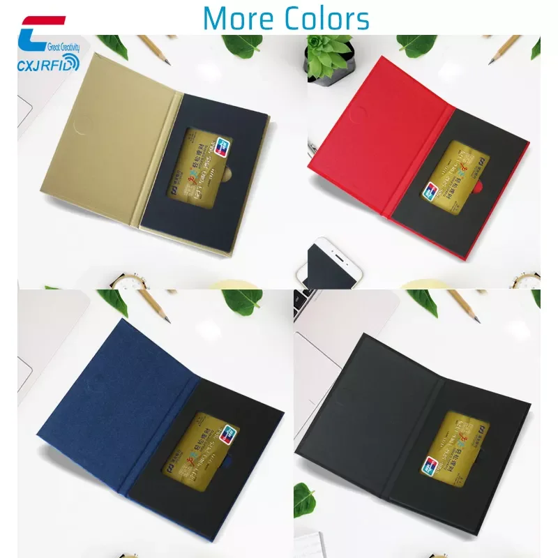 Luxury Black Metal Credit Card Box Package with Gold Silver Foil