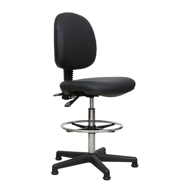Ergonomic Standing Reception Desk Leather Drafting Chair Drafting Stool ...