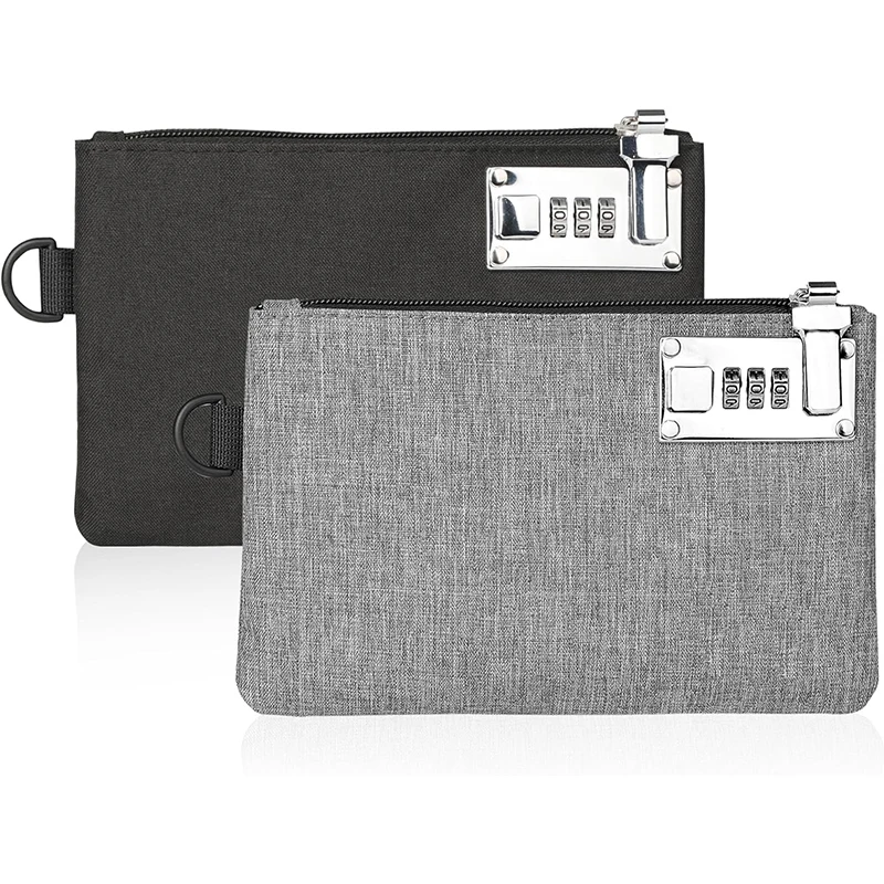 Lockable Money Bag Durable Nylon Locking Bank Bag Coin Purse For Cash ...