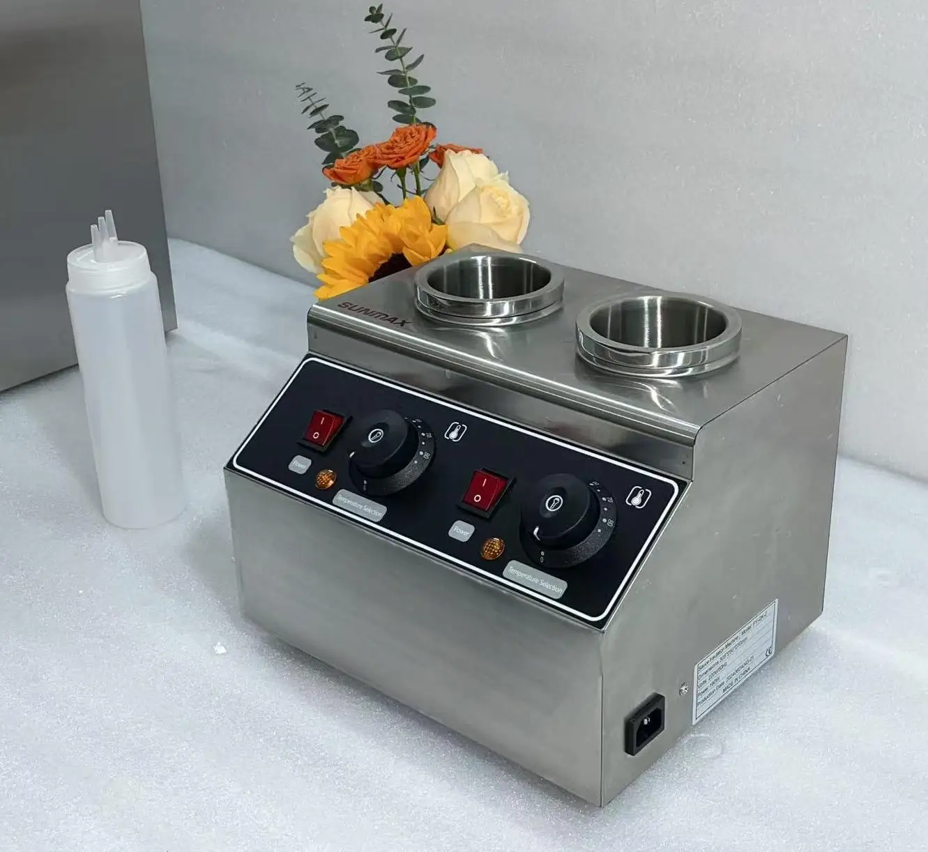 SUNMAX Commercial Stainless Steel Electric Sauce Warmer with 3 Holes ...