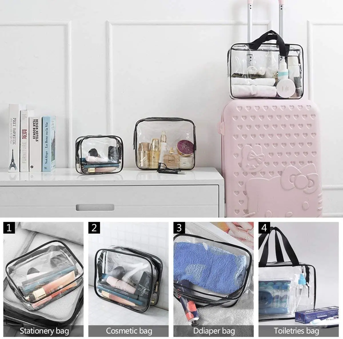 Customized Promotional Strong Durable PVC Clear Transparent Makeup Bag ...