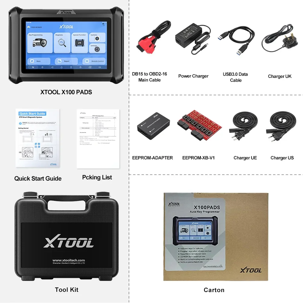 XTOOL X100 PadS Diagnostic Scan & Key Coding