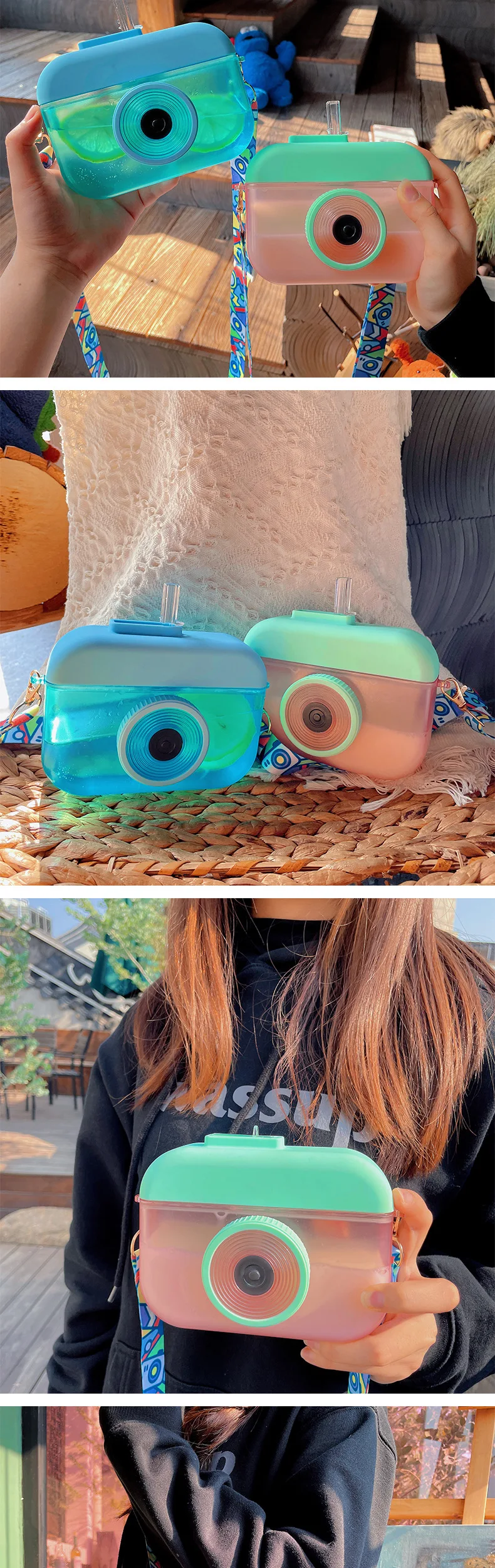 Fun Camera Bag Kids Purse - Creative Straw Plastic Cup