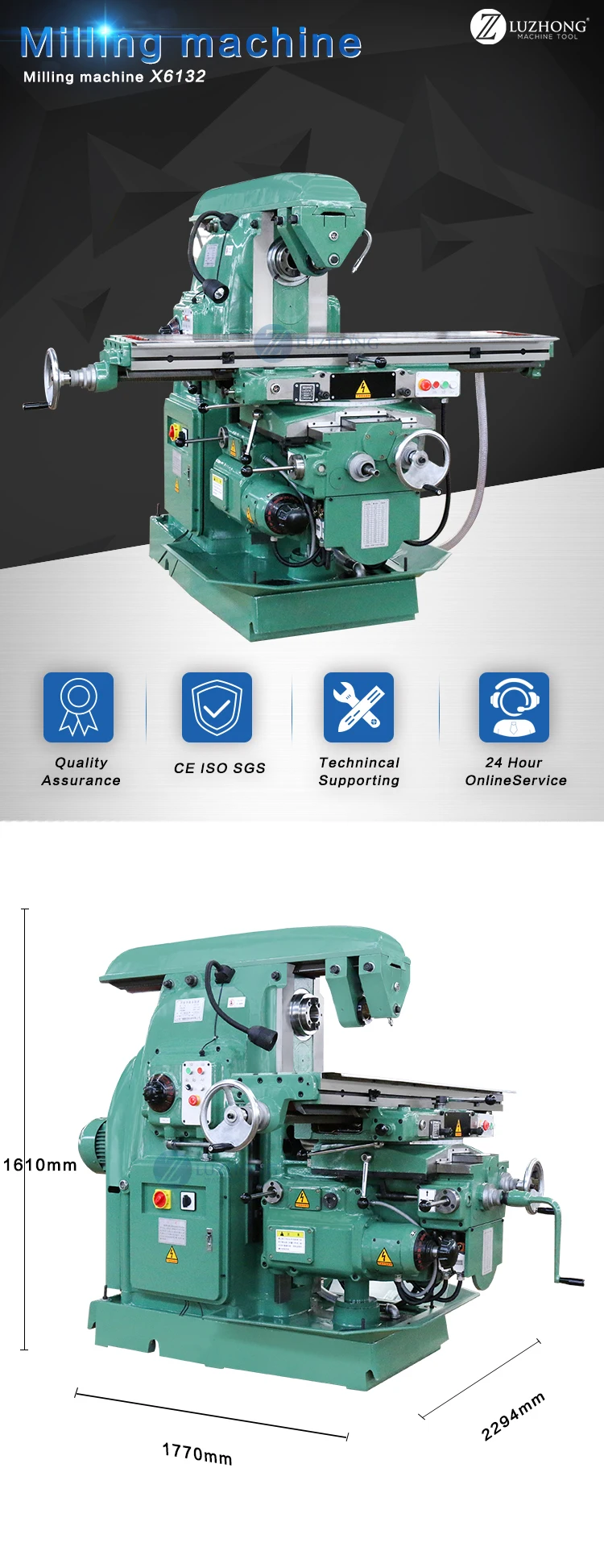 Universal Milling Machine Price List X6132 X6132B X6132H Machine ...