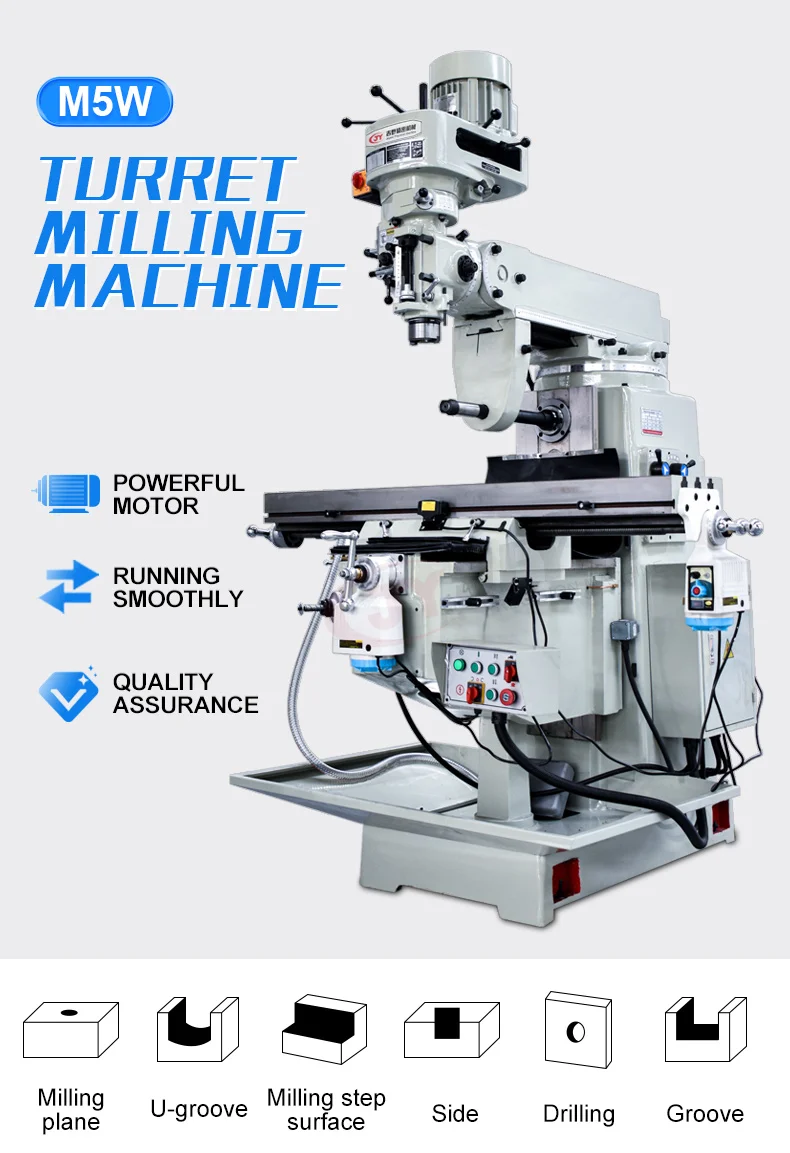Manual Milling Machine M5W M6W Universal Milling Machine 50*25 ...