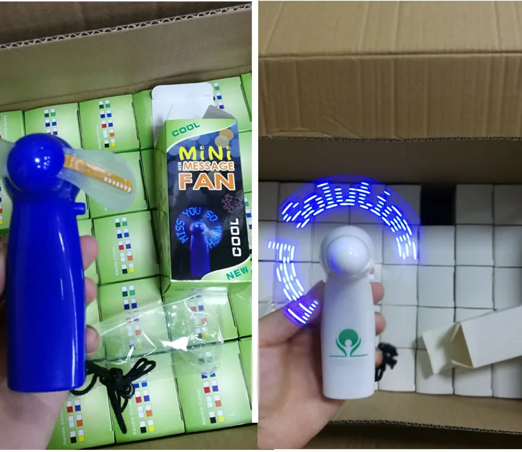 Usb Rechargeable Handheld Custom Led Message Fan,Light Up Led Flashing ...