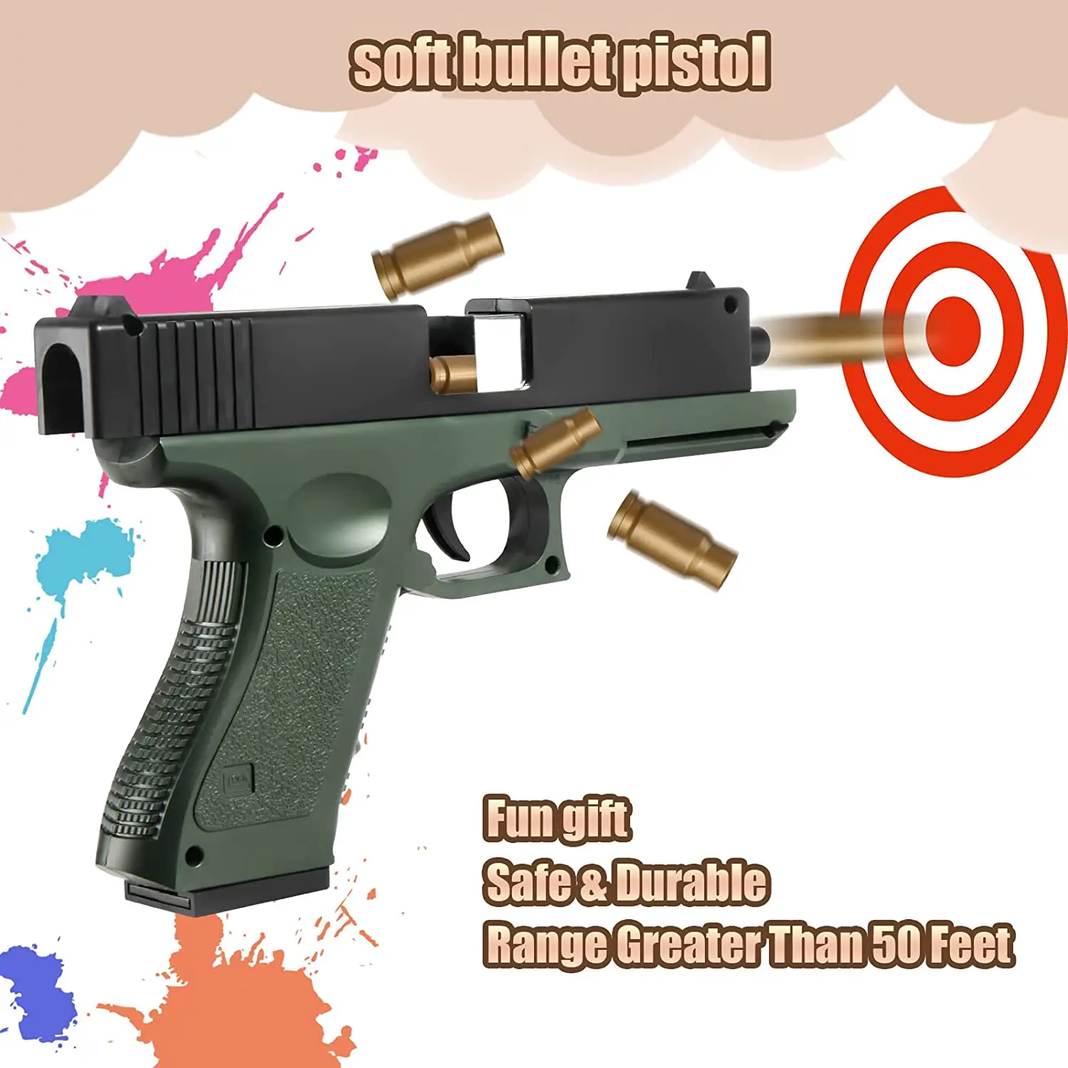 Shooting Game Toy Guns For Adults Kids Soft Bullet Blaster Gun Pistol ...