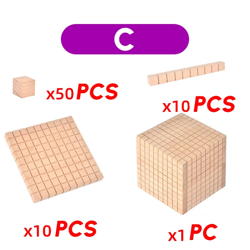 Wooden Montessori Math Toys Decimal Teaching Aids Arithmetic Game ...