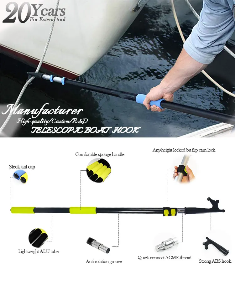 Xinxing Telescoping Boat Hook Pole Extendable Handle Plastic Attachment ...