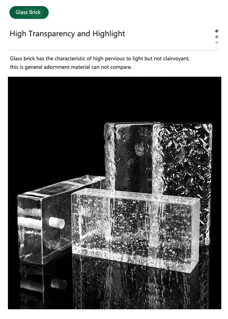 Solid Clear Glass Blocks - Decorative for Home & Bathroom