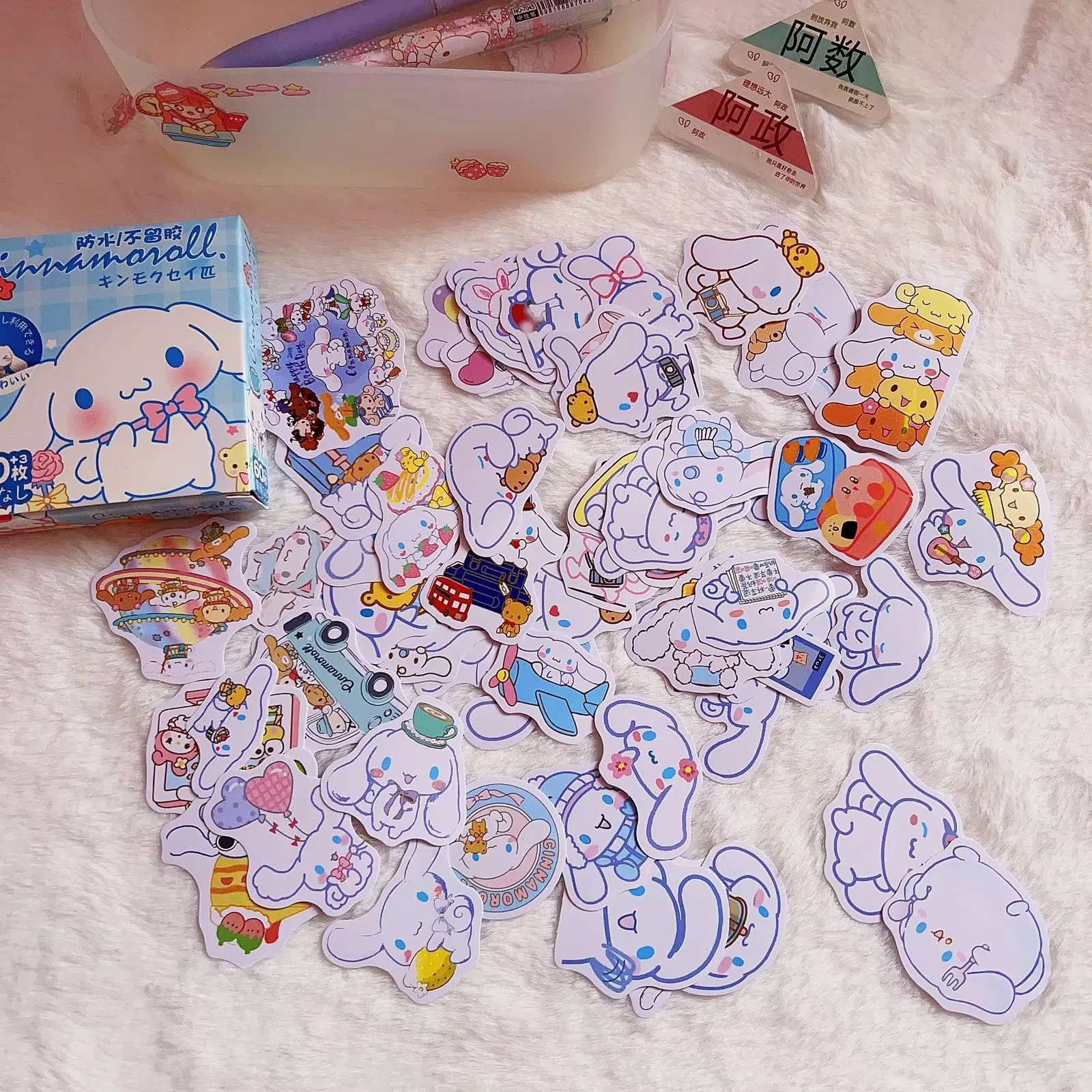 Botu 60pcs Kawaii Sanrio Stickers Anime Pochacco Kuromi Cinnamoroll ...