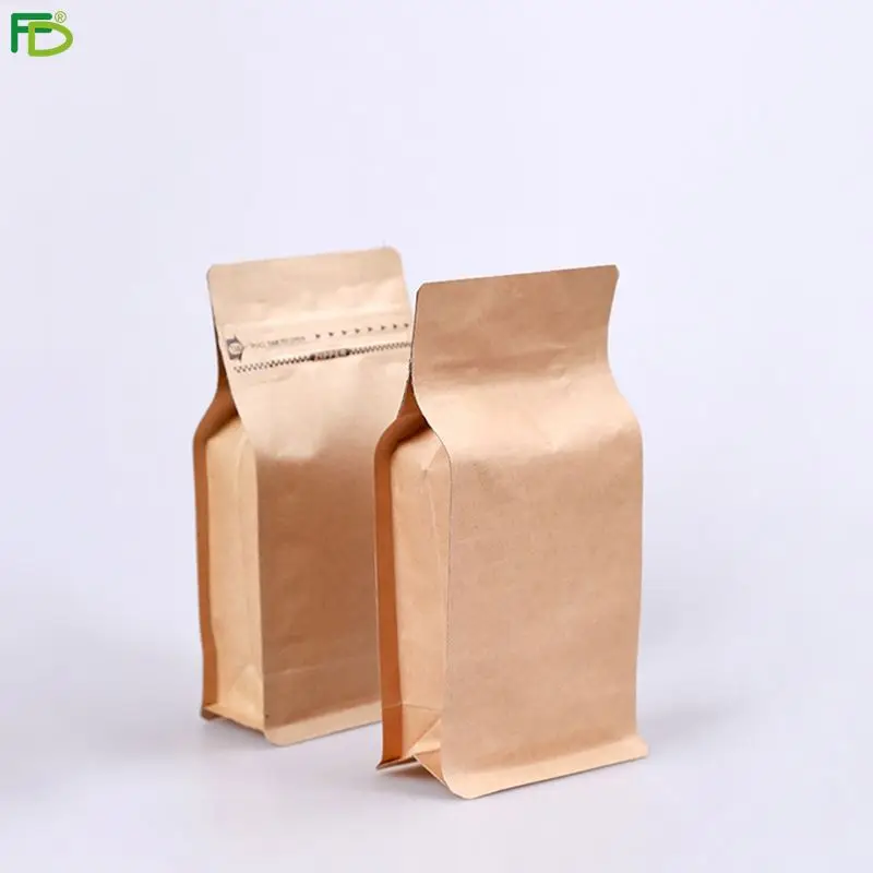 Kraft Paper Food Packaging Bag Flat Bottom Pouch - Buy Food Paper Bag ...