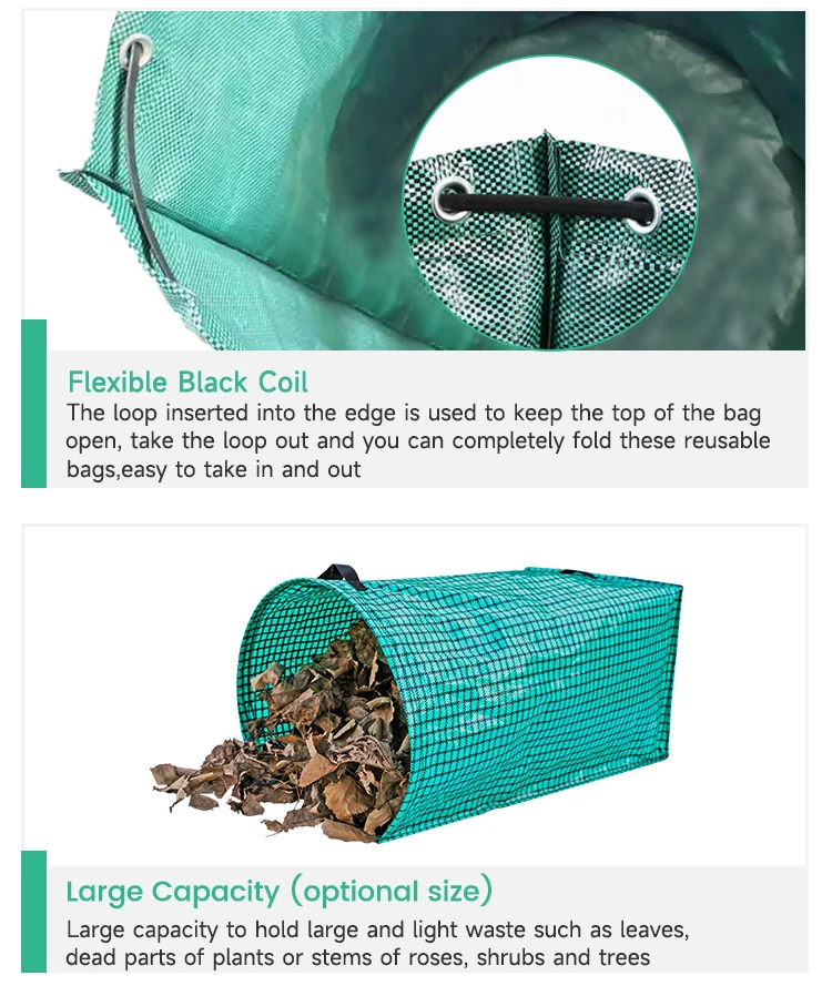 Large Outdoor Refuse Sack Leaves Waste Bag Nature Poly Round Seedling ...