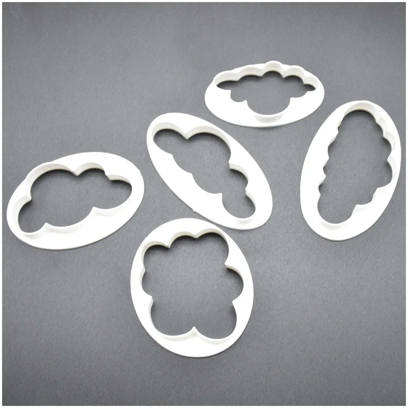 Plastic Cake Decorating Tools Clouds Embossing Mould 5pcs Set Cookie ...