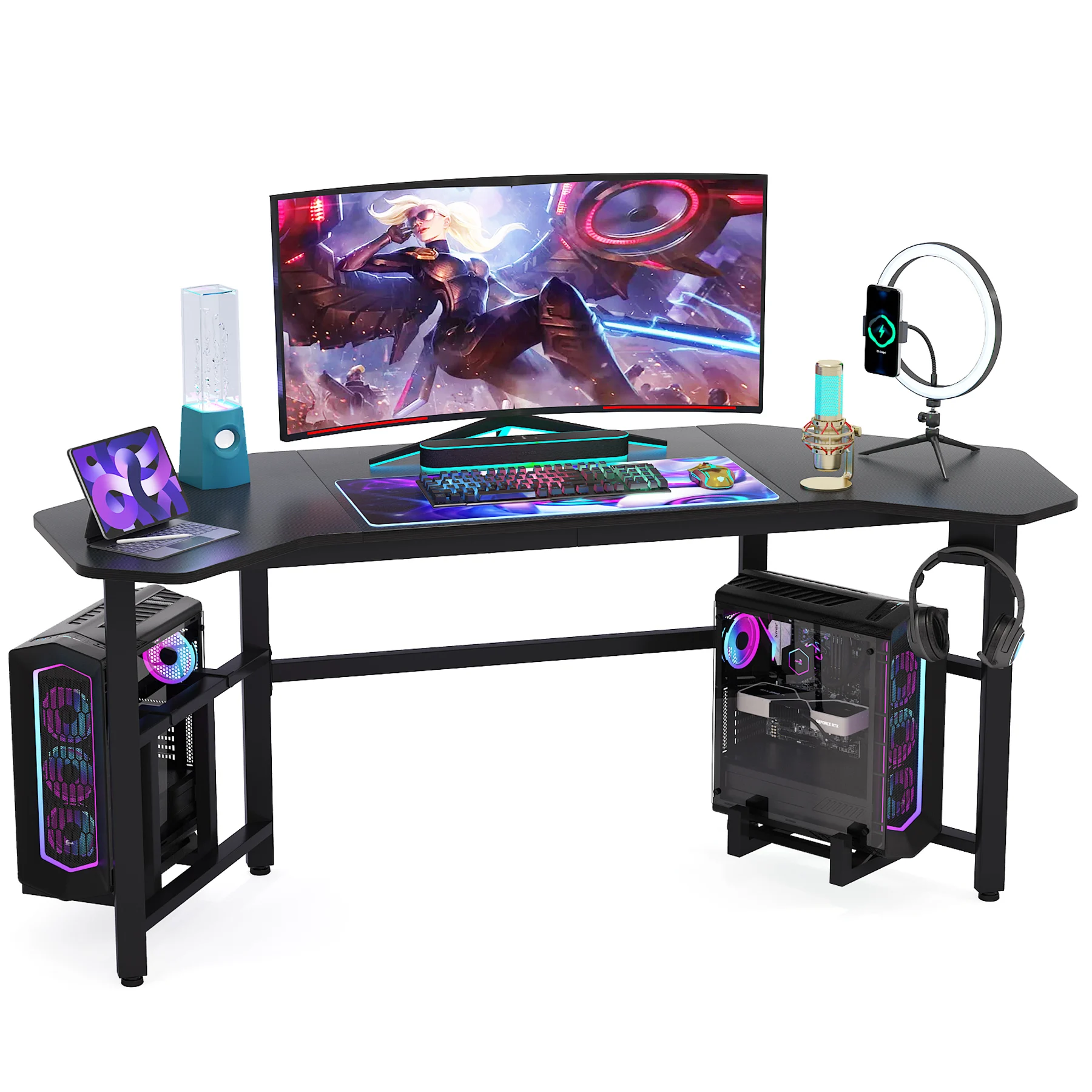 Tribesigns Ergonomic Gaming Desk - Stylish & Functional