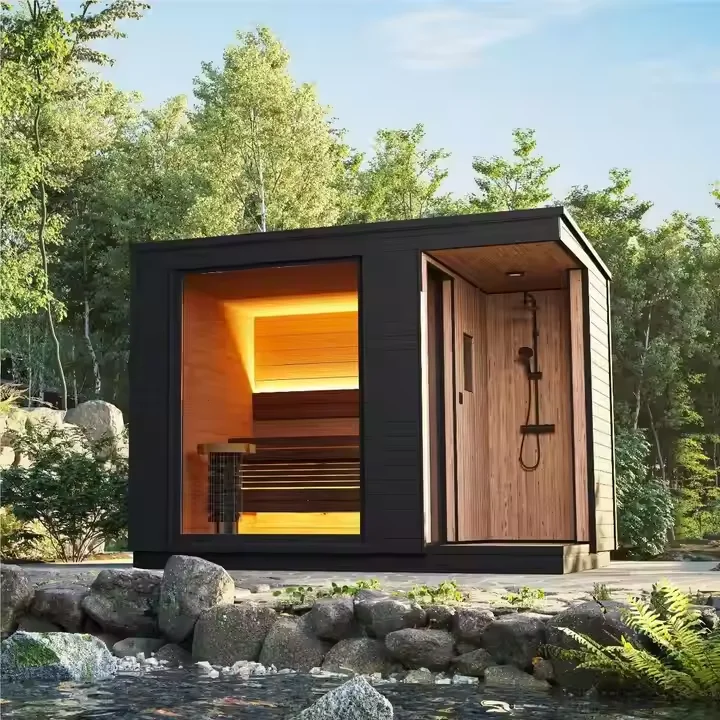 Luxury Modern Outdoor 4-Person Sauna with Garden Contemporary Sauna Room| Alibaba.com