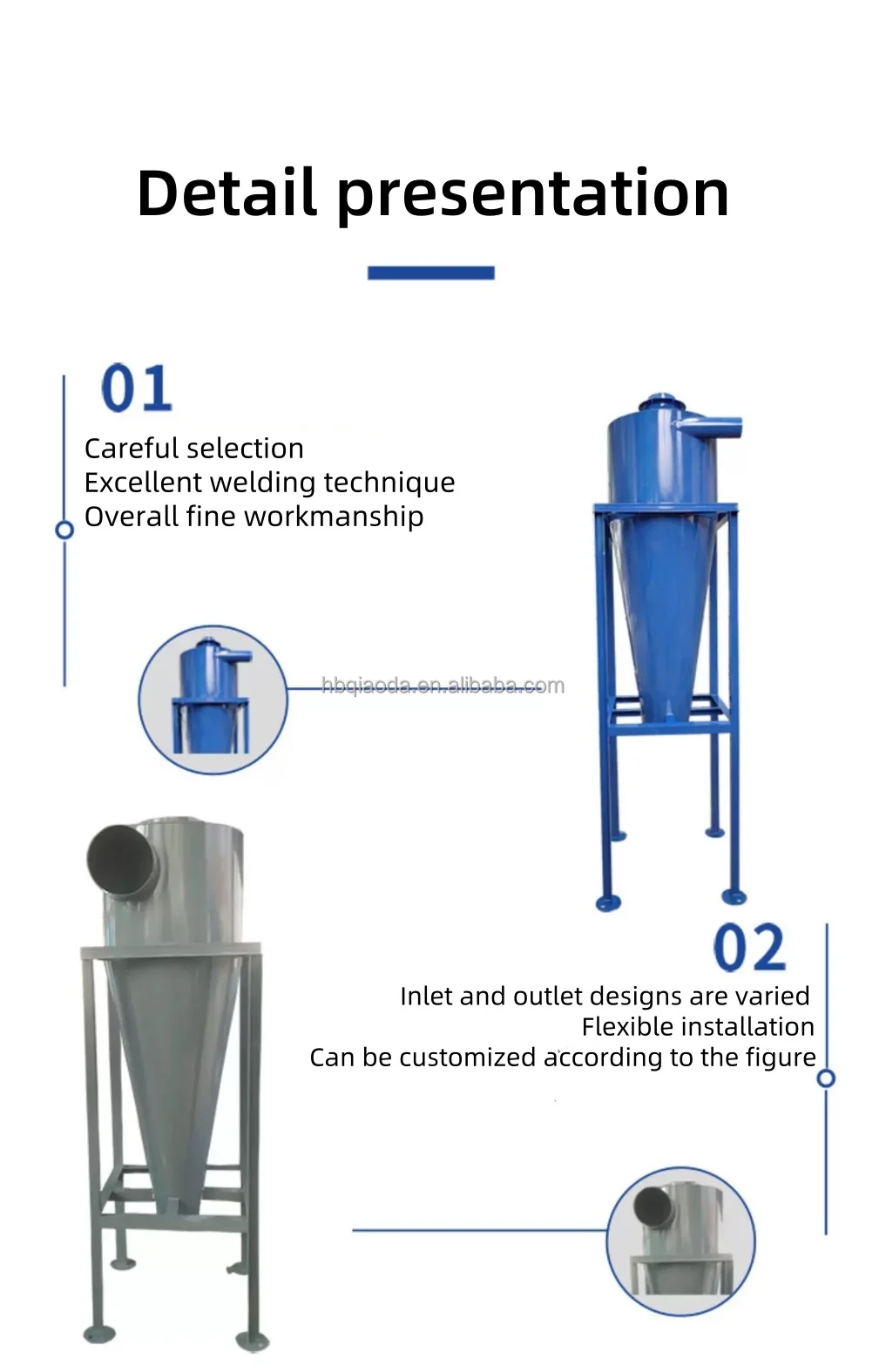 Customized Stainless Steel Cyclone Dust Collector for Industrial Pre ...