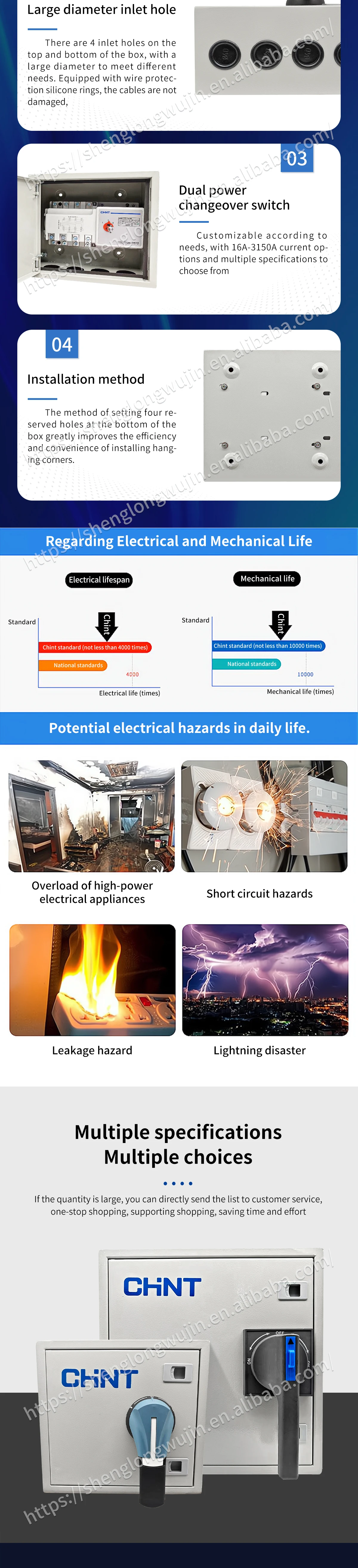 Chint NH40 4 Pole Manual Transfer Switch 100A, 200A, 400A - Reliable ...