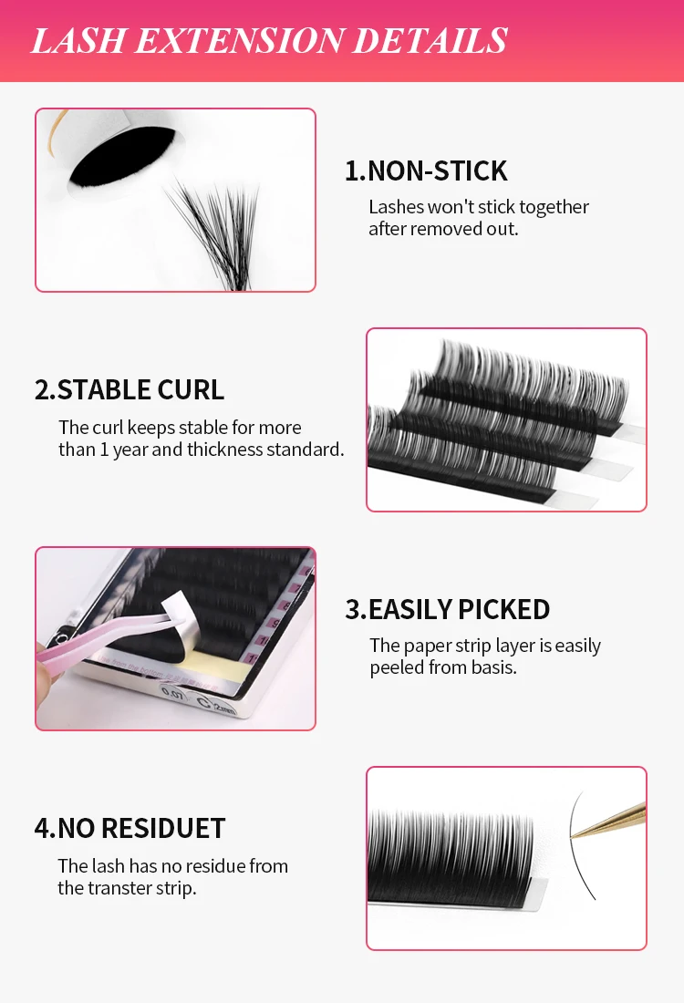 Siberian Mink Matte Lashes Trays 22mm Cashmere Eyelash Extensions Individual Mink Silk Eyelash ...