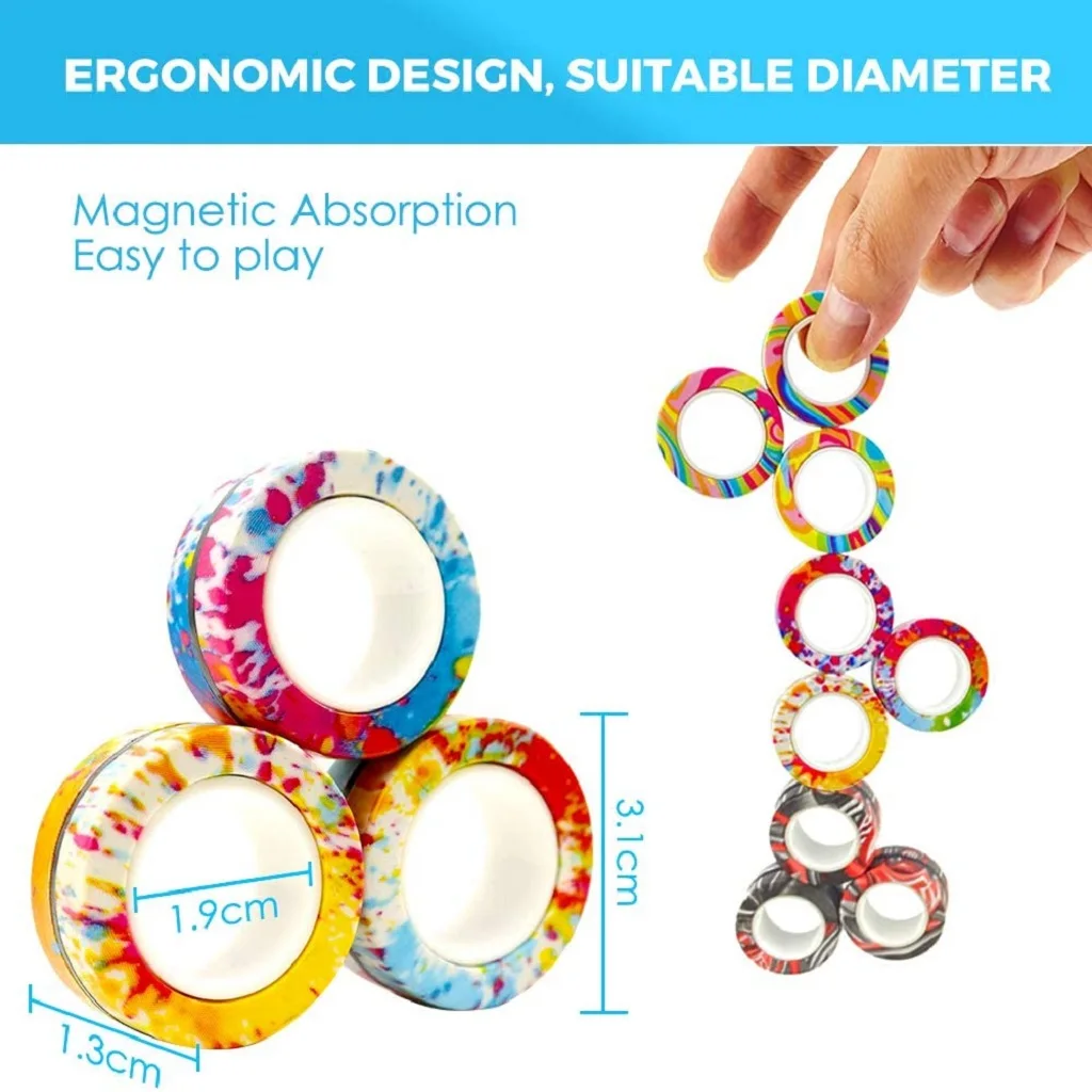 Magnetic Rings Antistress Fidget Toy Magic Ringtool Bracelet Magnetic ...