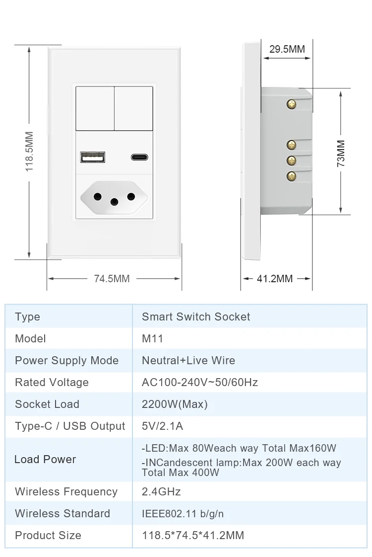Milfra Wifi Smart Switch - 2 Way Remote Control Interruptor