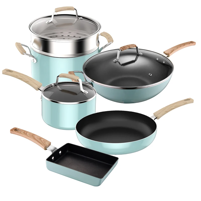 9 Piece Cookware Set Nonstick Pots and Pans Home K Aluminum Home ...