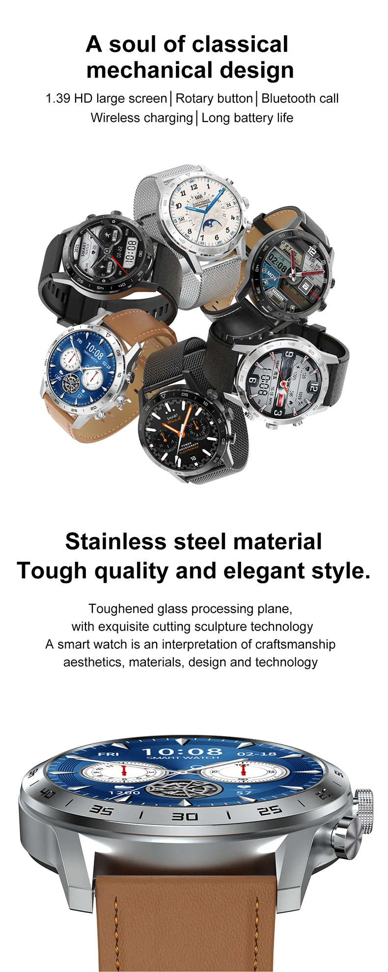 Hot Trending Products Round Screen Dial Smart Watch With Touch Color ...