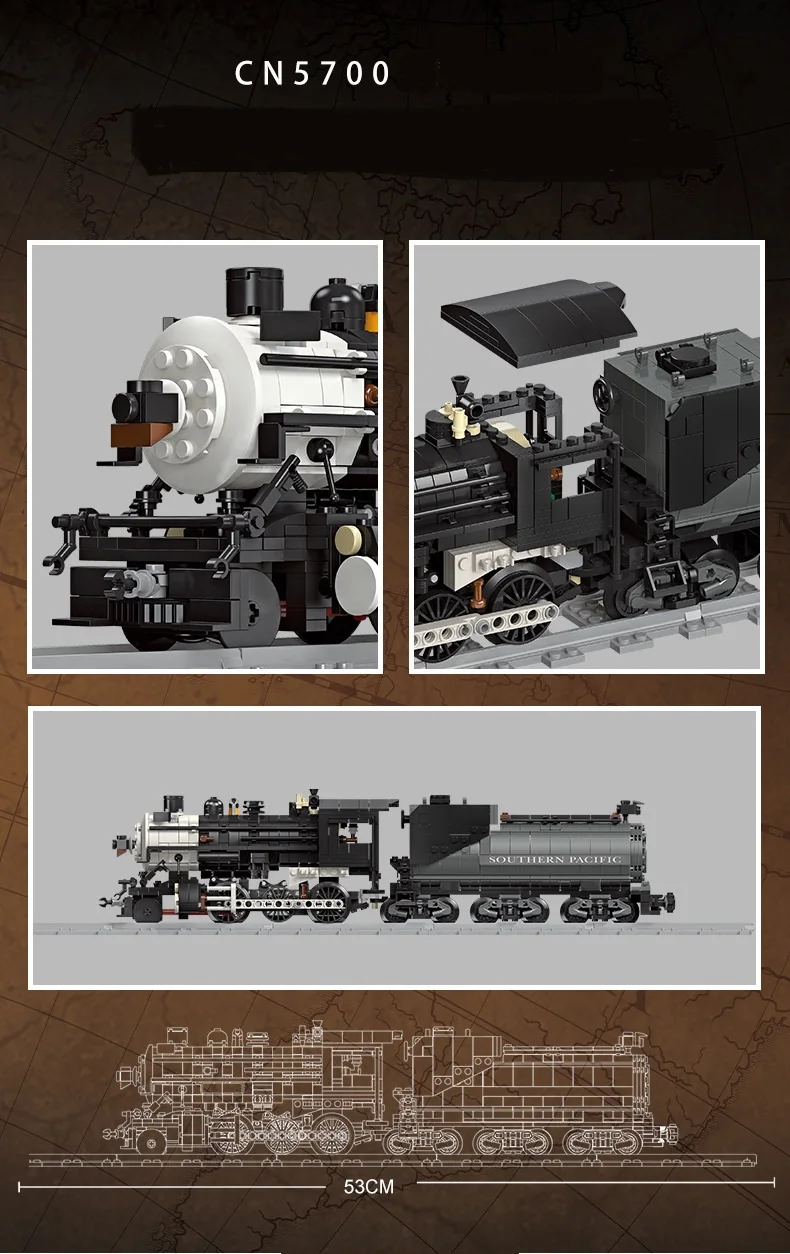 JS59001-20 Train Series TH10 GWP Steam Locomotive Car Assembly