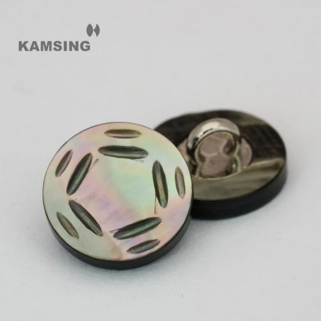 Kamsing Pearl Oyster Shell Button Laser Cut Fine Engraved Natural ...