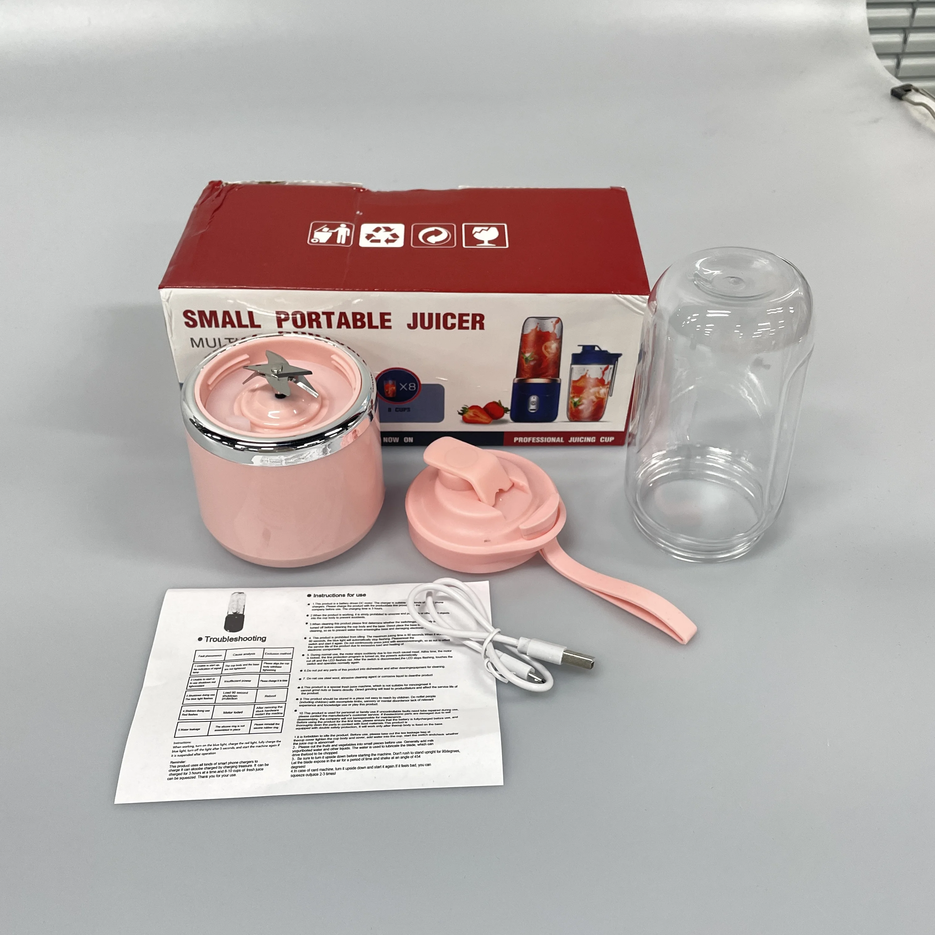 Travel High Speed Mini Rechargeable Usb Portable Vegetable Fruit Juicer ...