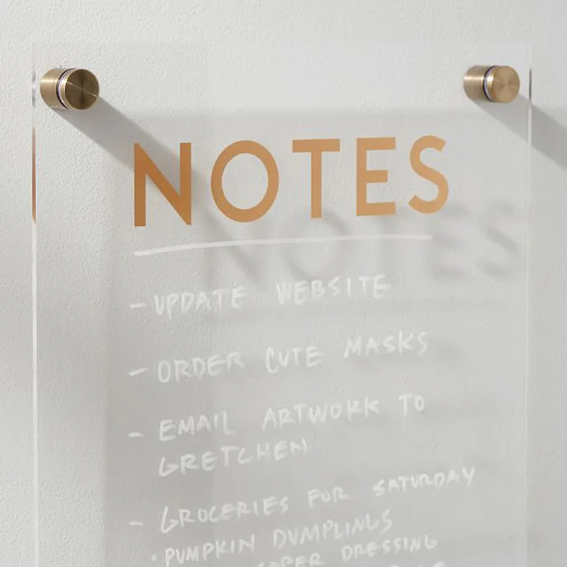 Wall Blank Acrylic Notes Board For Wall Dry Erase Board Clear Acrylic ...