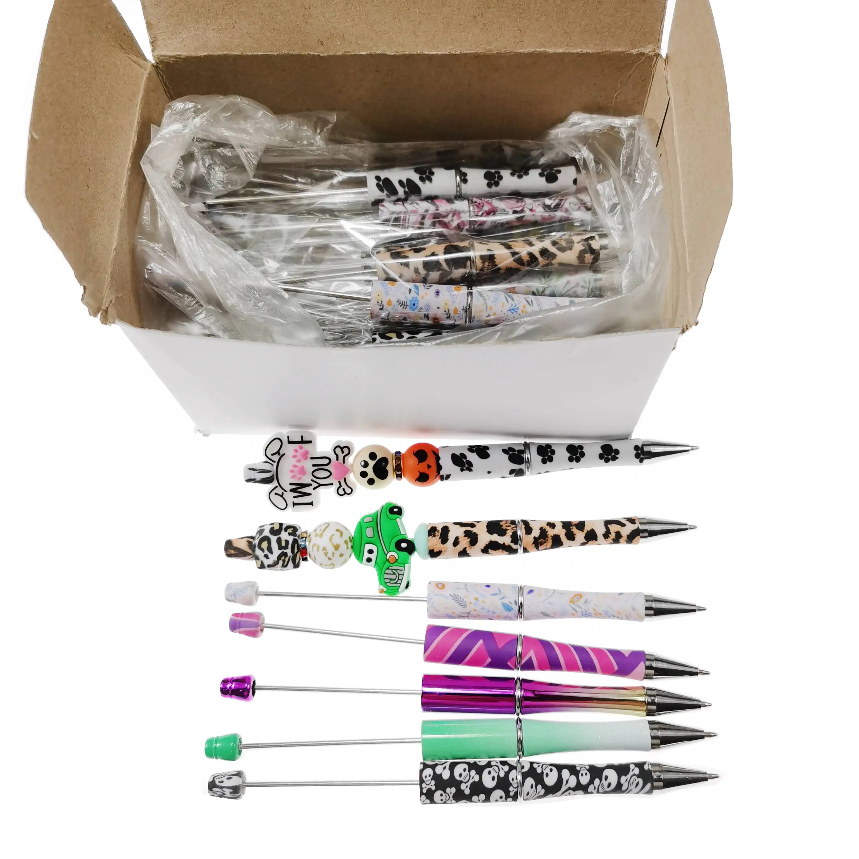 Custom Supplies Focal Charms Printed Beadable Keychain Pen Plastic ...