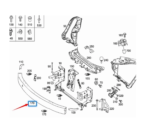 2516201434 Front Bumper Skeleton For The Mercedes R-class W251 - Buy ...