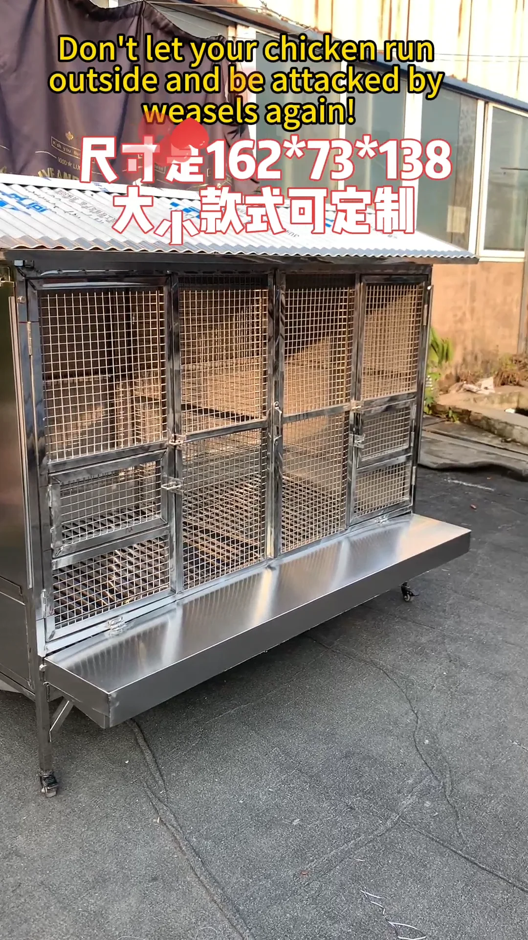Stainless Steel Wire Cage Exhibition Chickens Cage Easy Clean Chicken ...