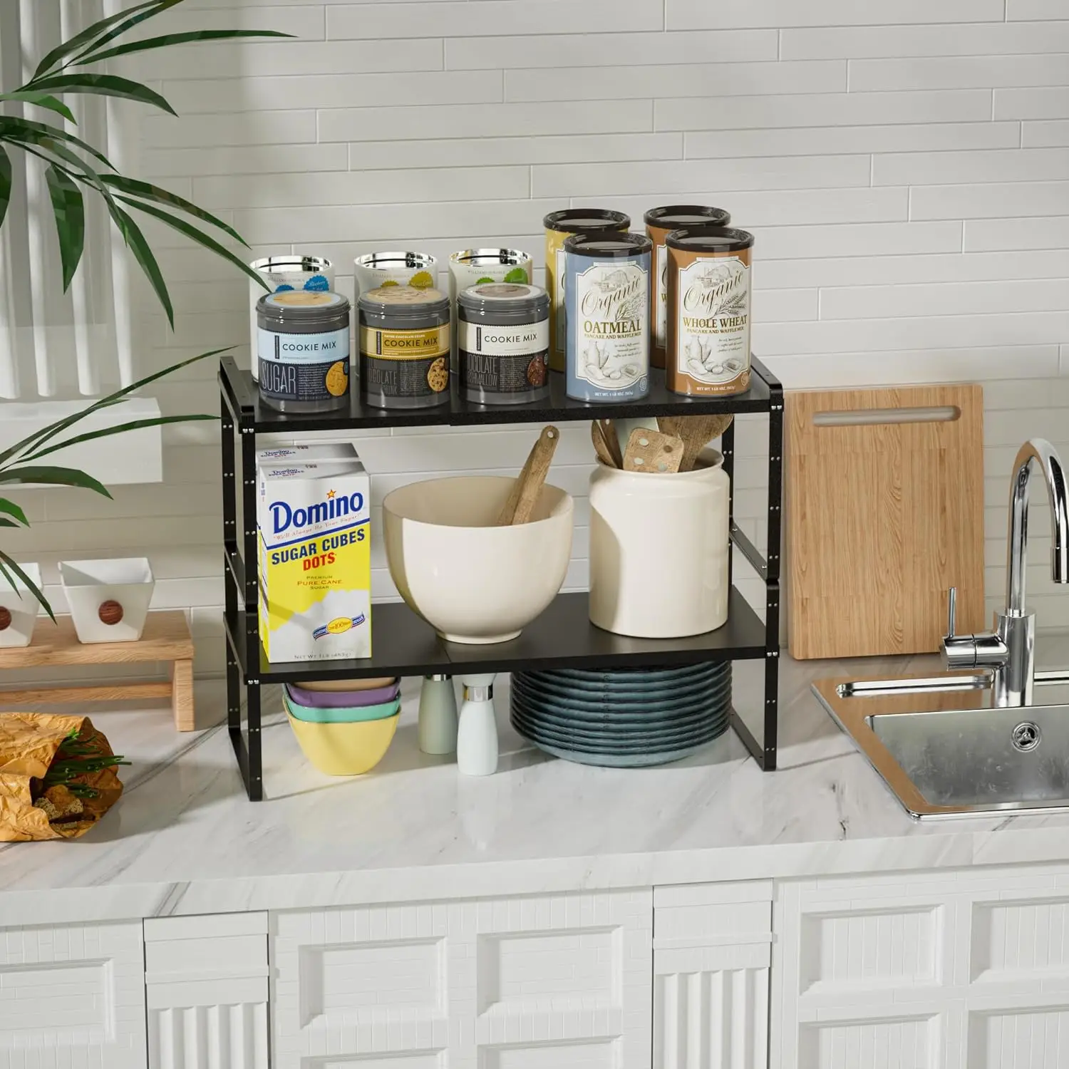 Kitchen Cabinet Countertop Storage Adjustable Cupboard Counter Pantry ...