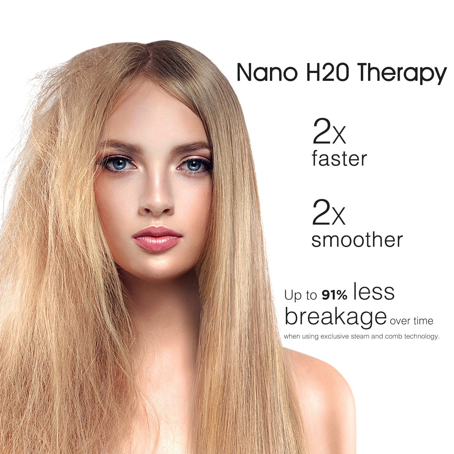 Lena 450° 2 in 1 Portable Hair Steam Straightener - Titanium Flat Iron ...