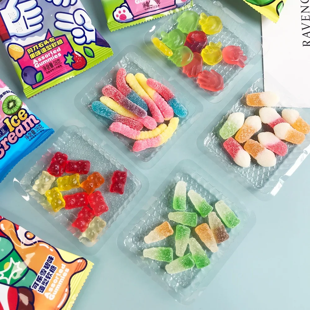 Hot sale cartoon gelatin candy multiple shapes jelly fruit candy for ...