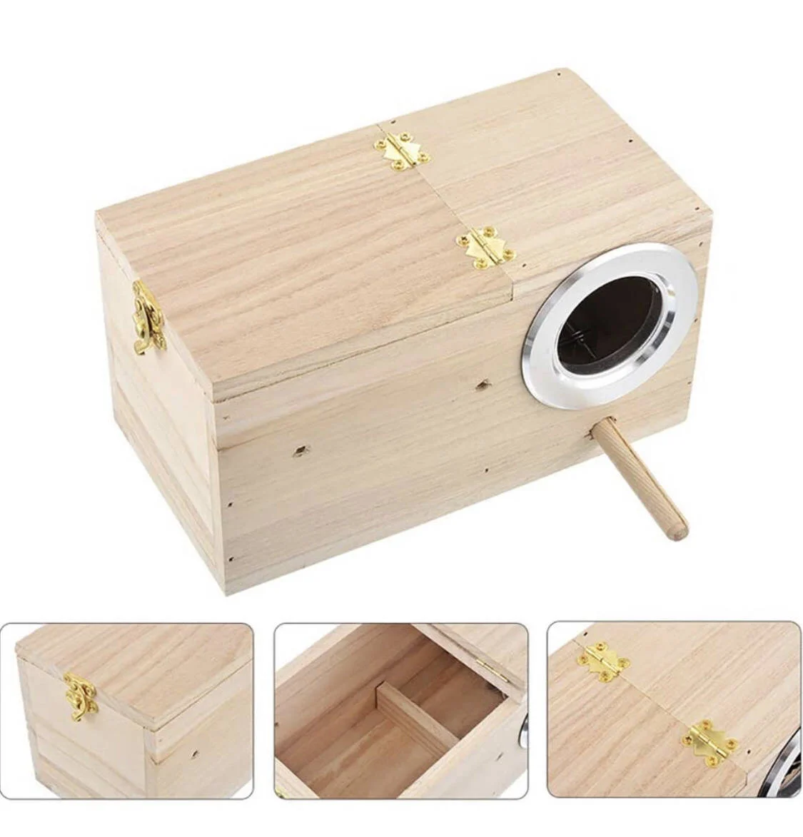 Wooden Peony Parrot Breeding Hatching Box Warm Bird House Wood Bird ...