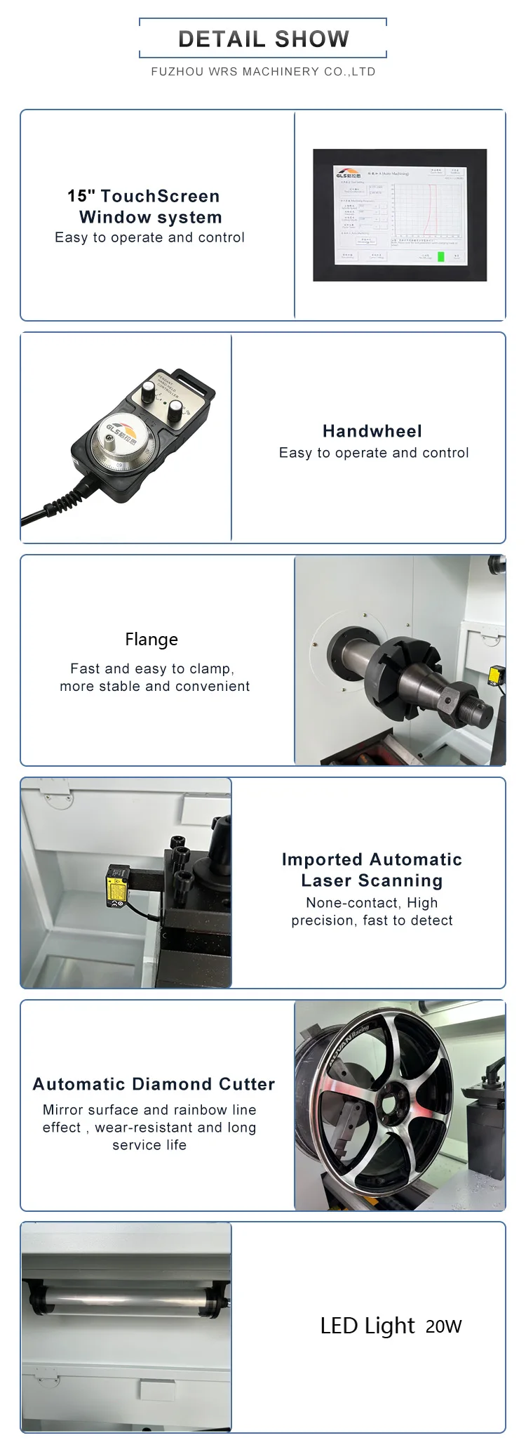 Laser Scanning Cnc Lathe Alloy Wheel Rim Diamond Cutting Refurbishment ...