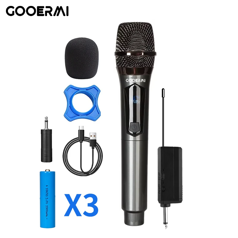 MIM-M108 Wireless Microphoneireless Microphone Handheld Dynamic Mic System With Rechargeable ...